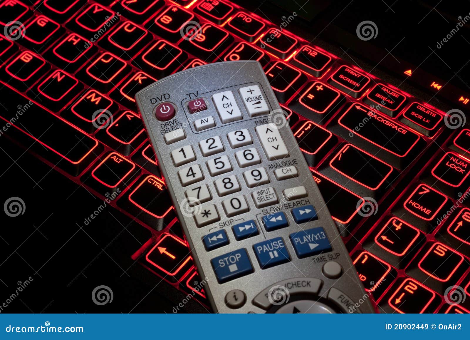 Television DVD Remote Control & Computer Keyboard Stock Image - Image ...