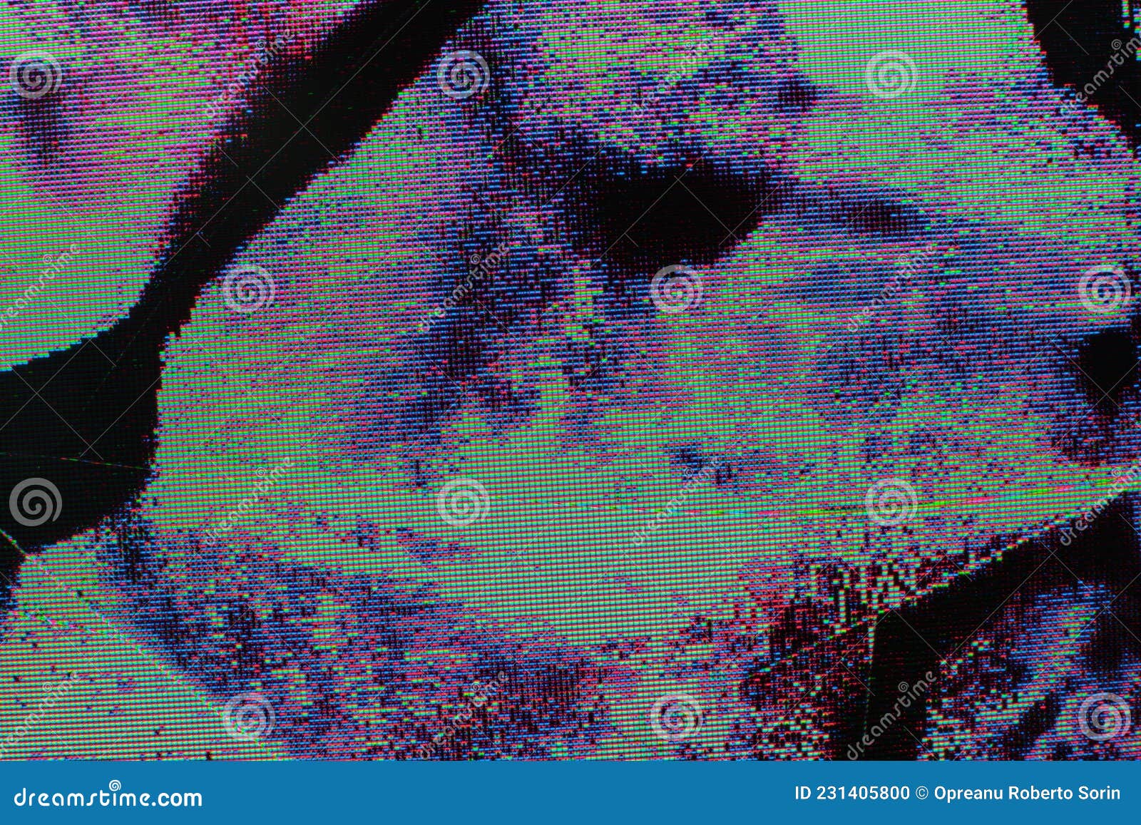 Television Failure, LCD Screen Glitch Stock Photo - Image of large ...