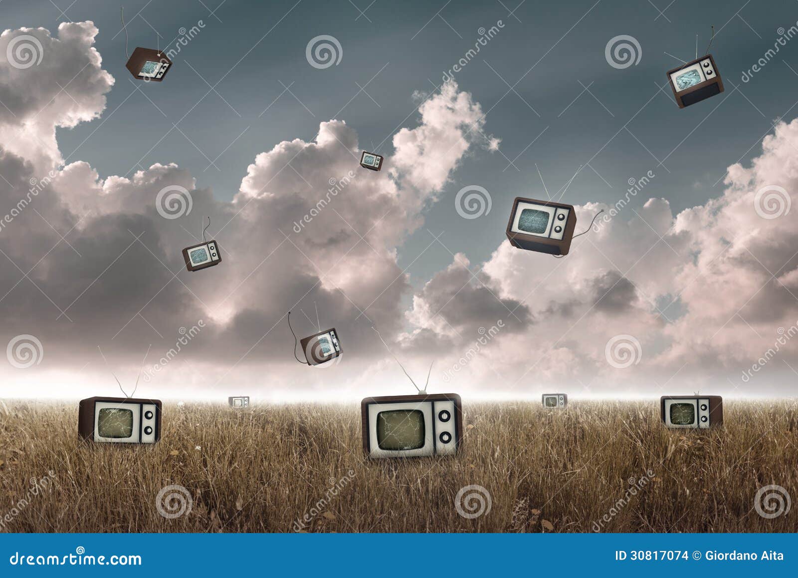 Television falling stock photo. Image of landscape, broken - 30817074