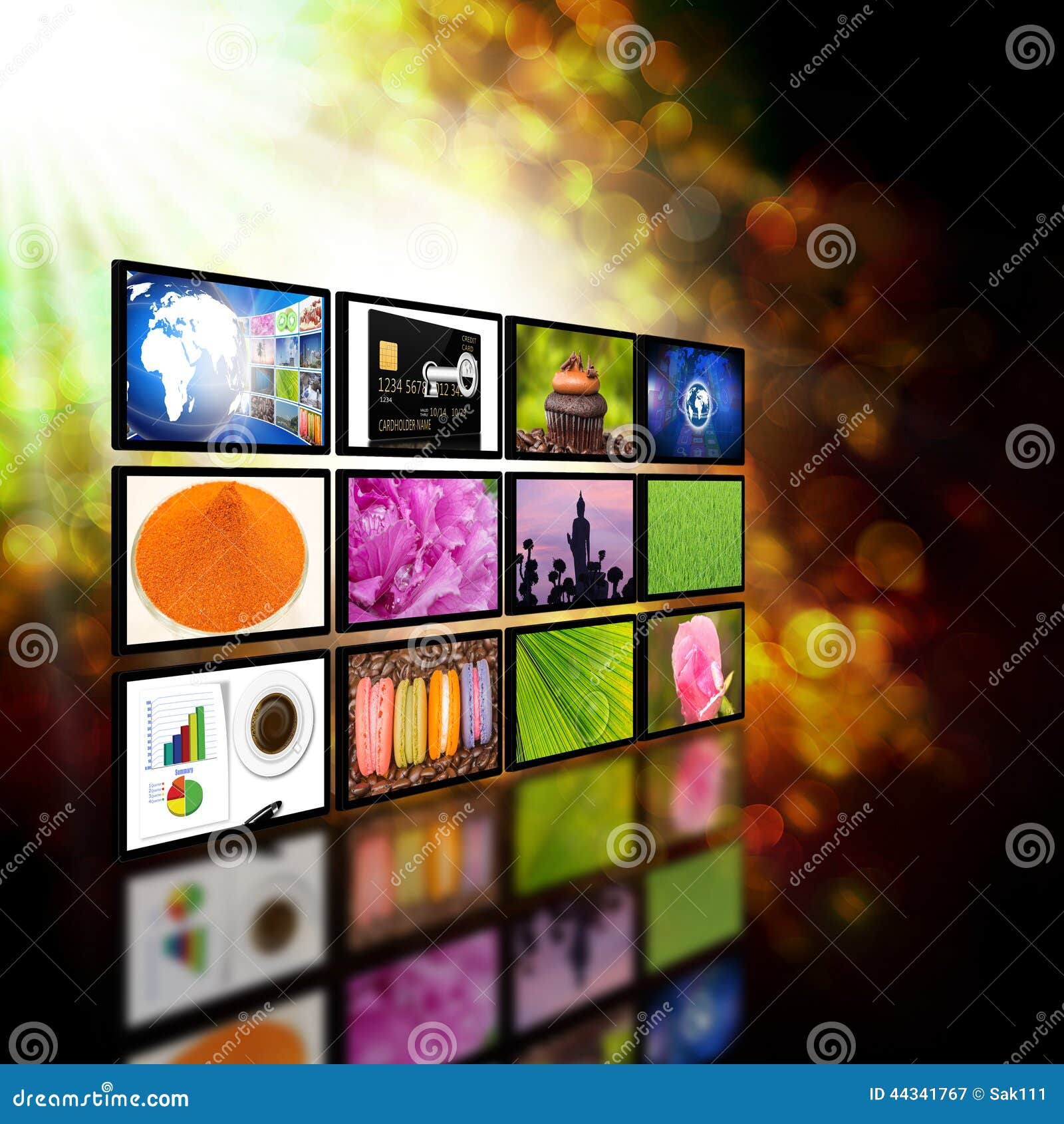 Television with Globe Internet Production Technology Concept Stock ...