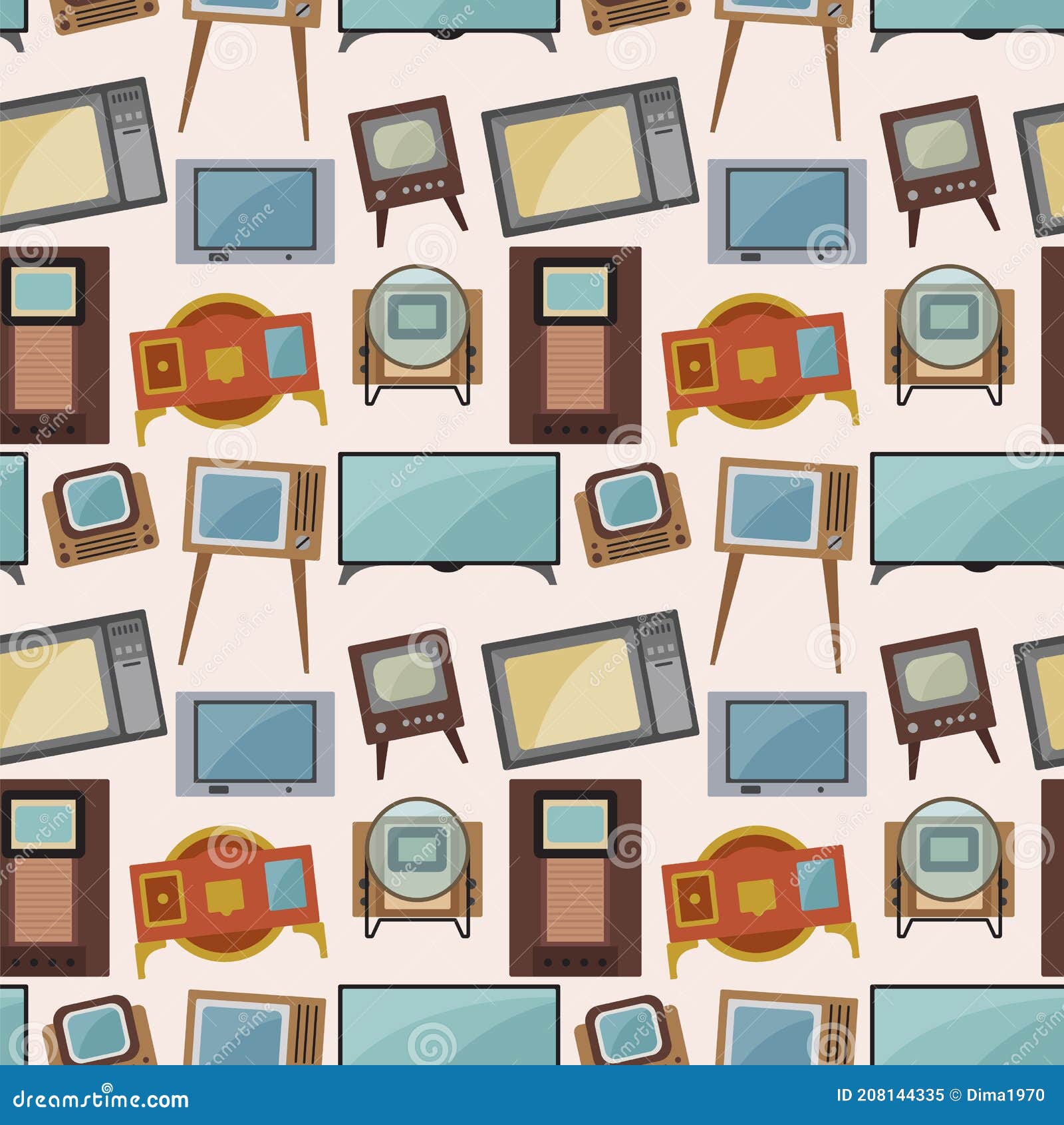 Television History. Evolution Stock Vector - Illustration of ...