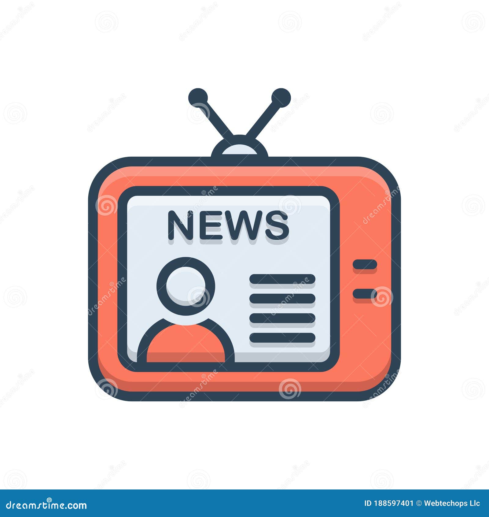 Color Illustration Icon for Television, Broadcast and Newsreader Stock ...