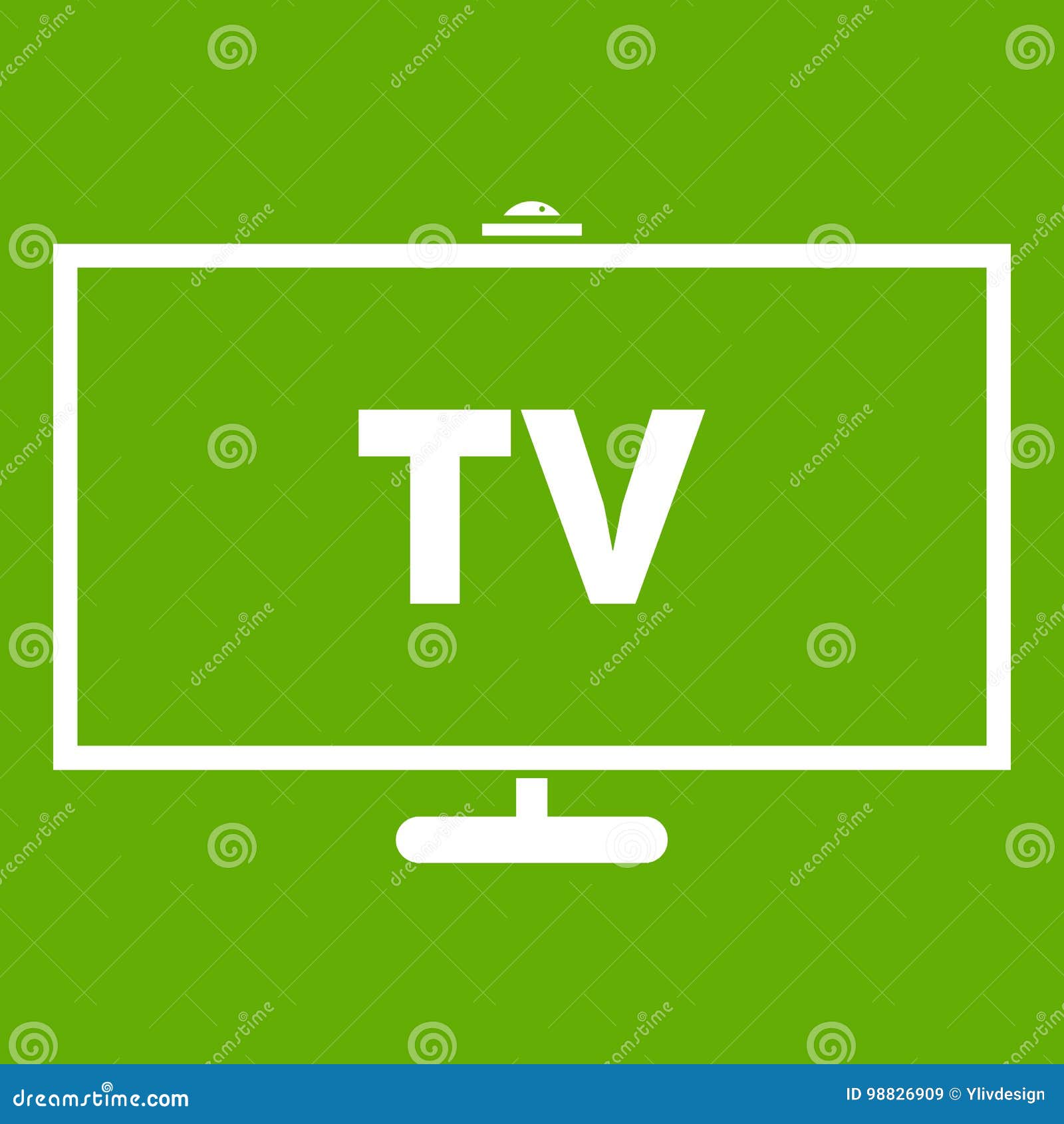 Television icon green stock vector. Illustration of green - 98826909