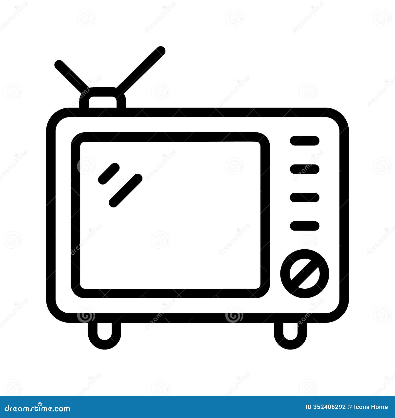 Television Icon Representing Broadcasting, Media, and Visual ...