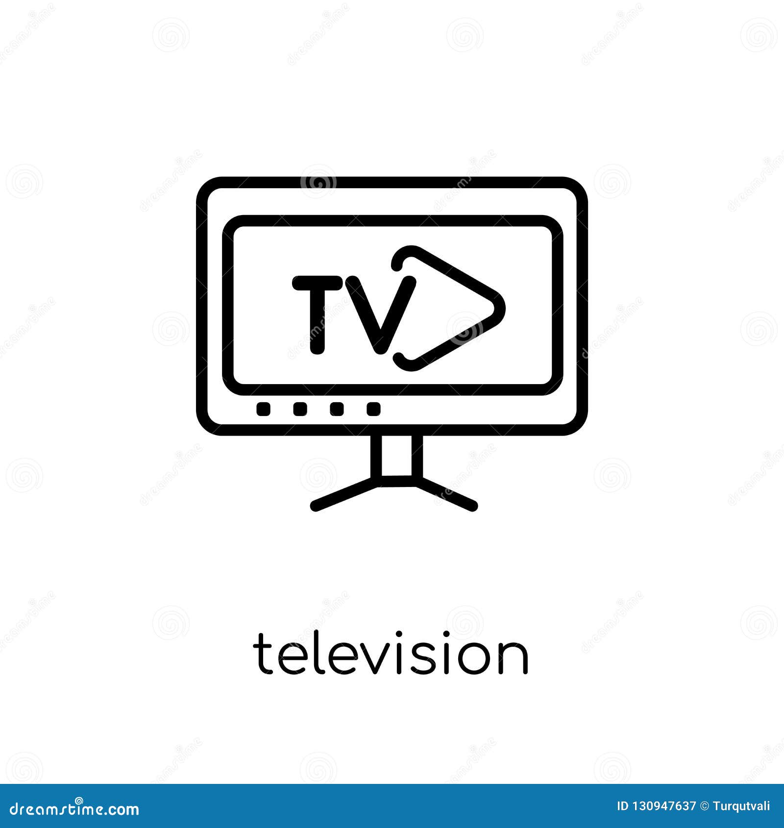 Television Icon. Trendy Modern Flat Linear Vector Television Icon on ...
