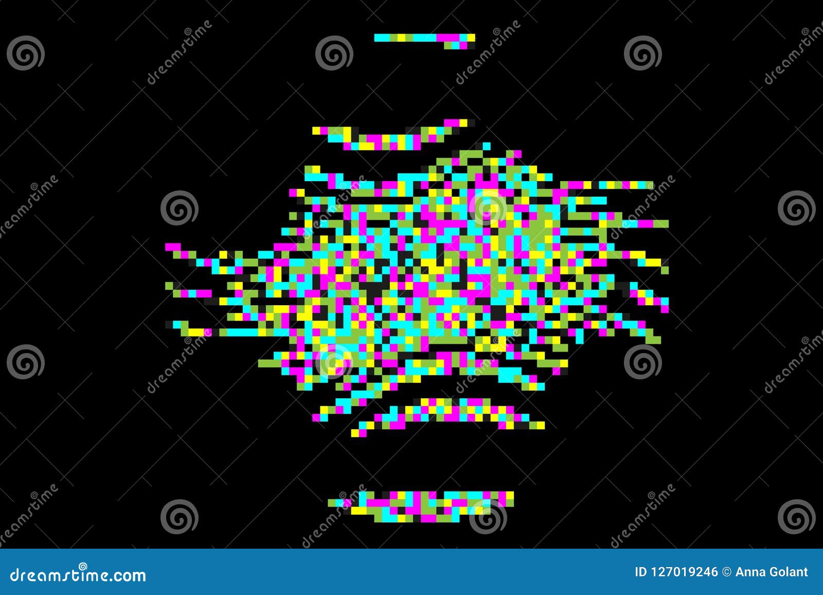 Pattern with Glitches. Geometric Abstraction with Pixel Art Elements ...