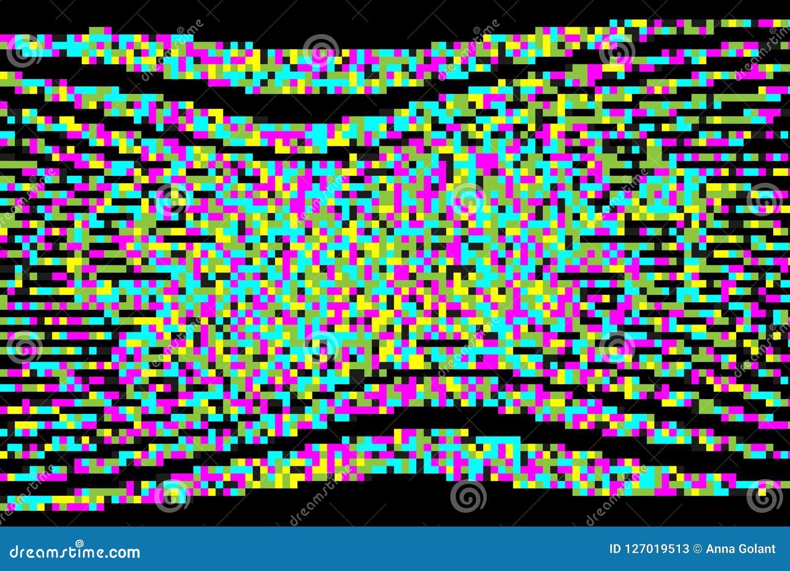 Pattern with Glitches. Geometric Abstraction with Pixel Art Elements ...