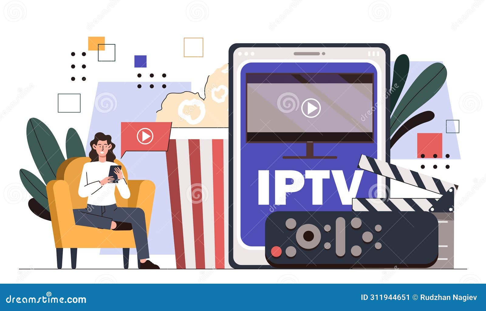 Television Iptv Vector Concept Stock Vector - Illustration of protocol ...