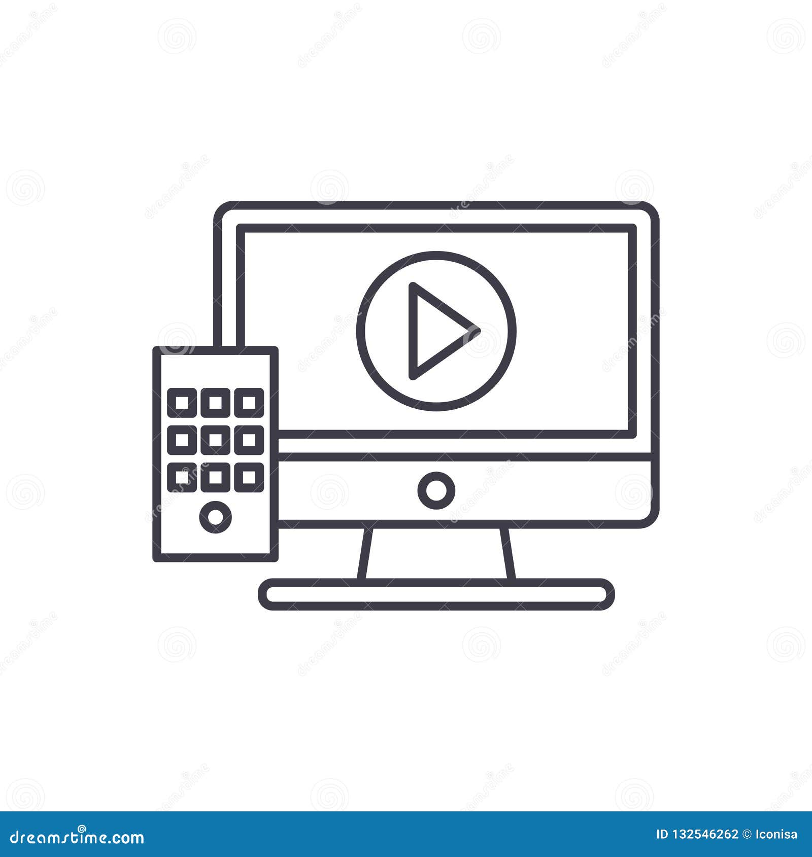 Television Line Icon Concept. Television Vector Linear Illustration ...