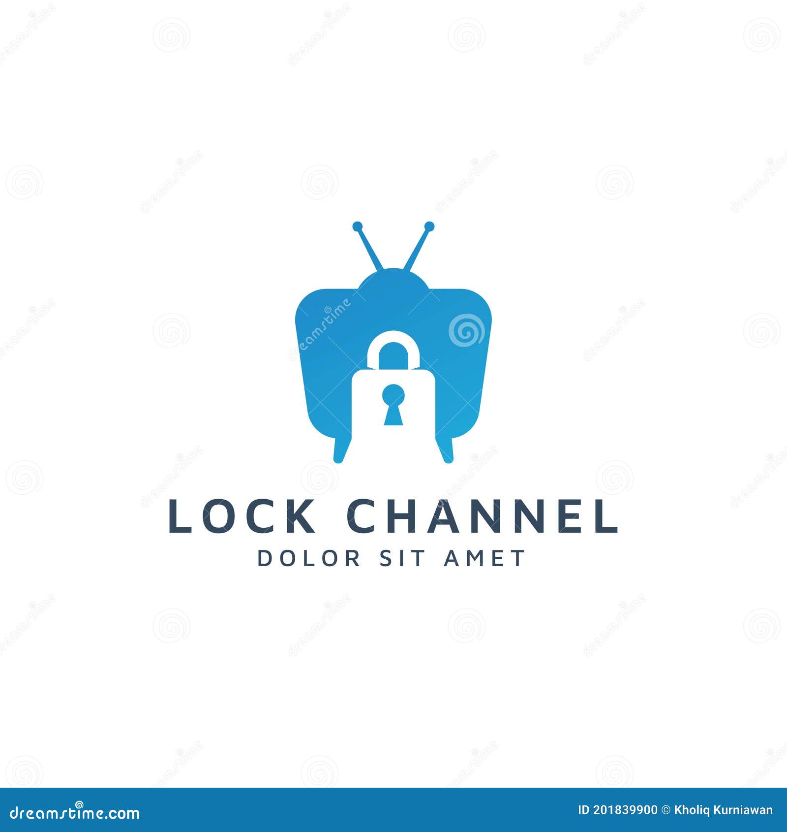 Television and Lock Negative Space Logo Design Stock Vector ...