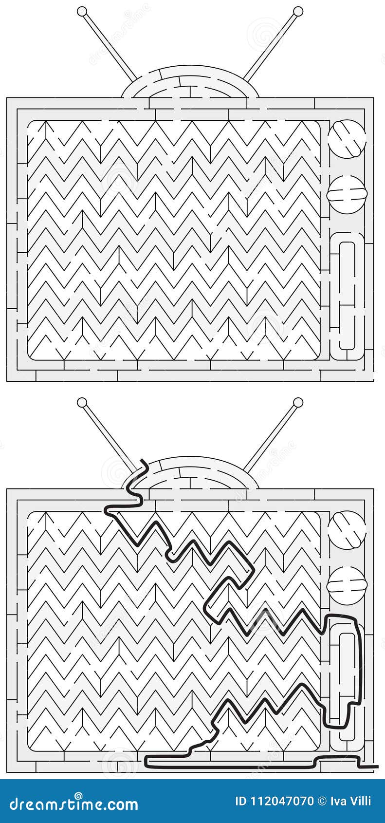 Television maze stock vector. Illustration of educational - 112047070
