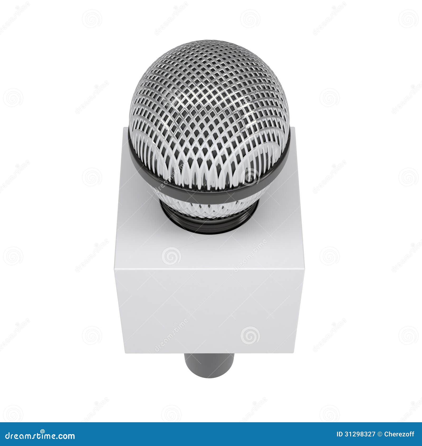 Television Microphone with Blank Advertising Cube Stock Illustration ...