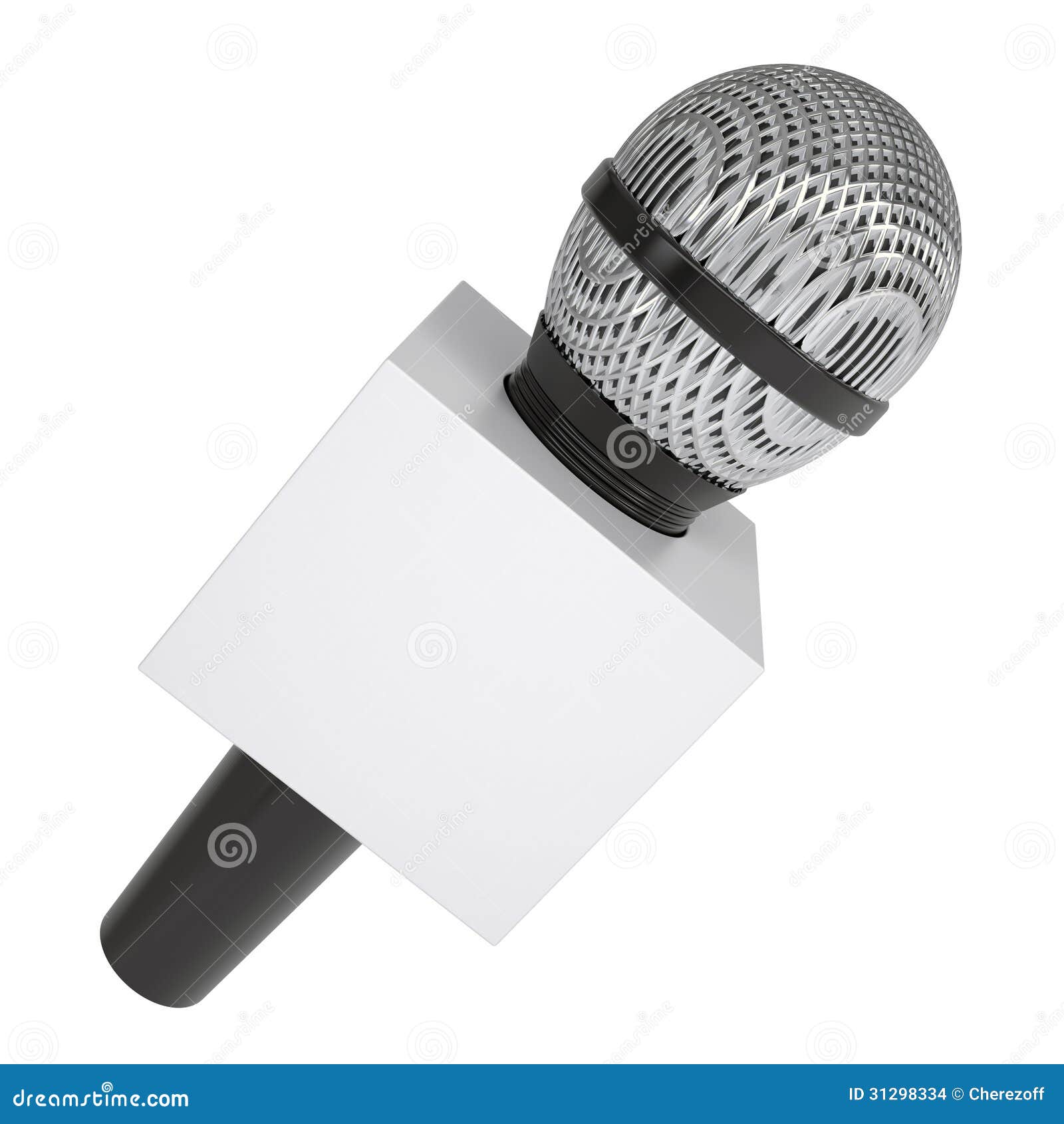 Television Microphone With Blank Advertising Cube Royalty-Free Stock ...