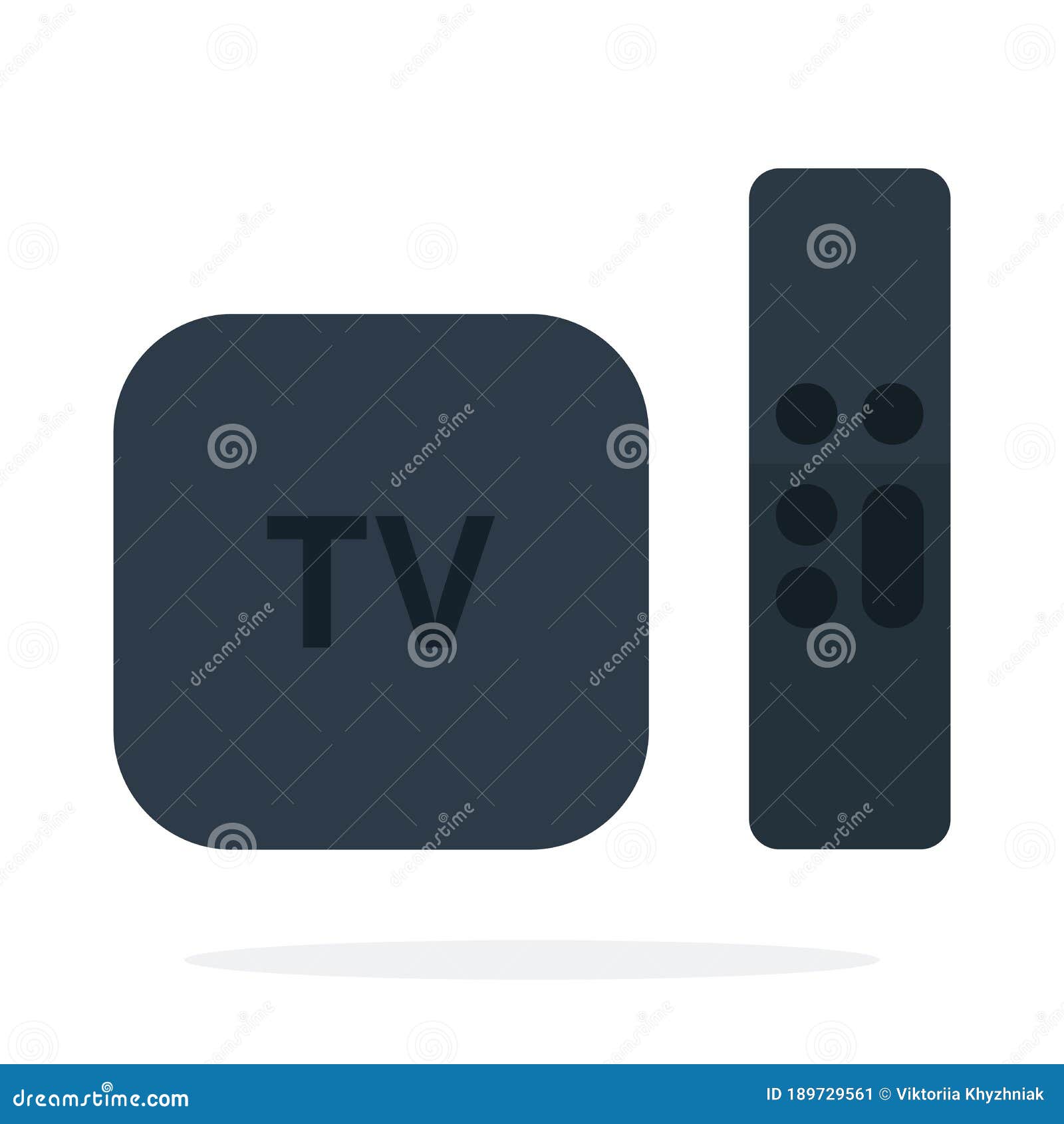 Set-top Box with Remote Control Stock Illustration - Illustration of ...