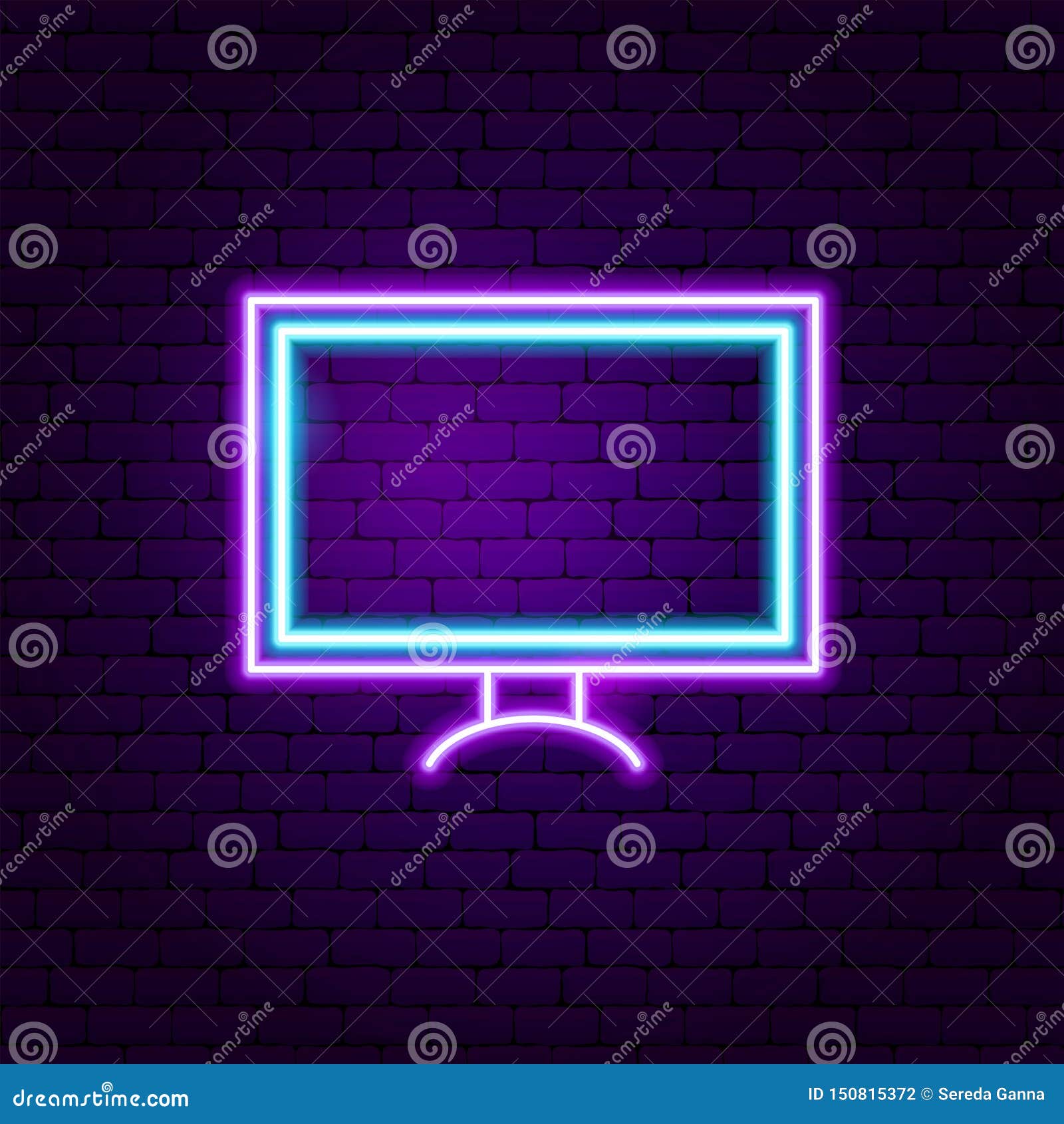 Television Neon Label stock vector. Illustration of cinema - 150815372