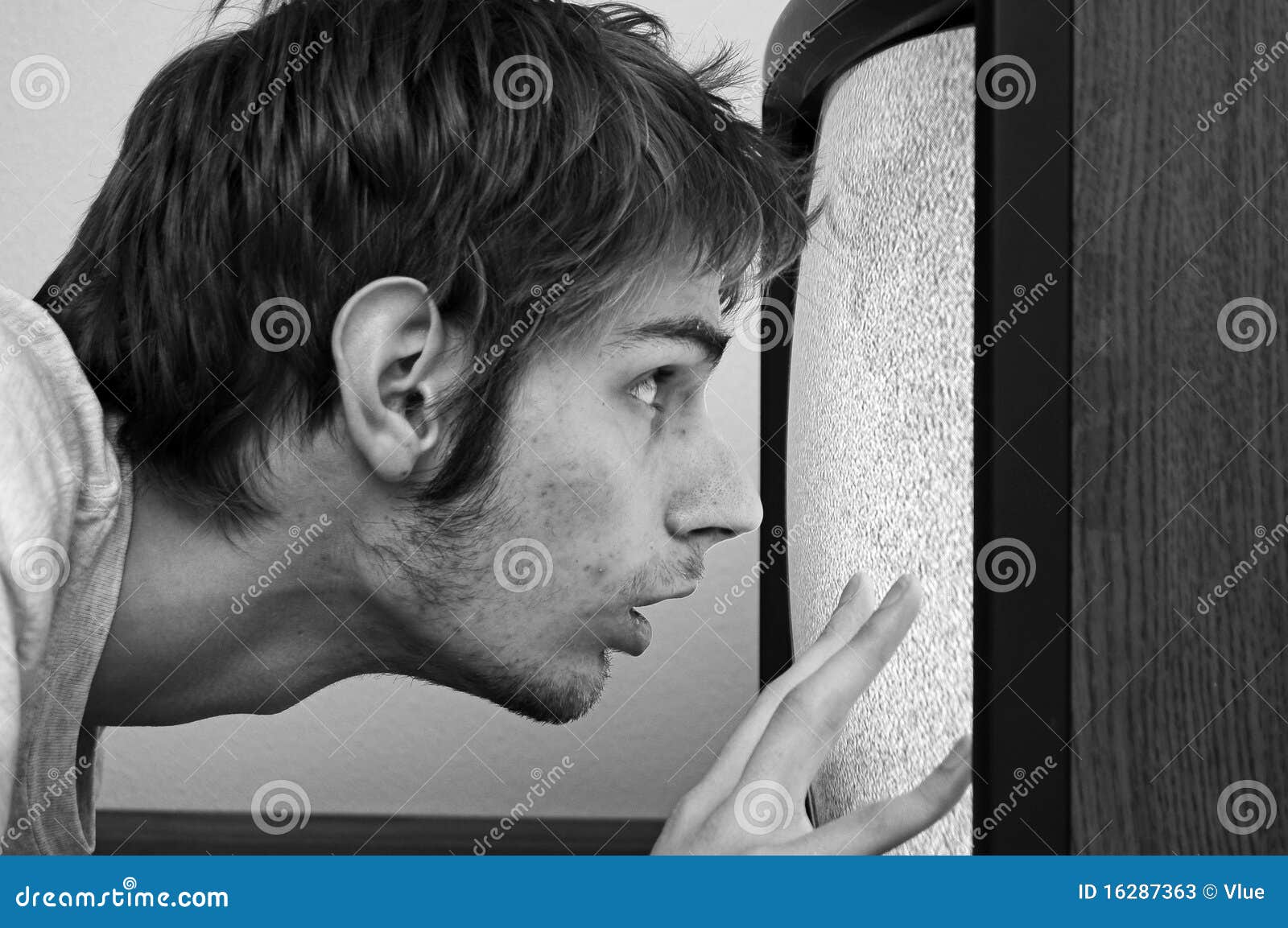 Television Plugged into Wall Stock Image - Image of retro, tune: 16287363