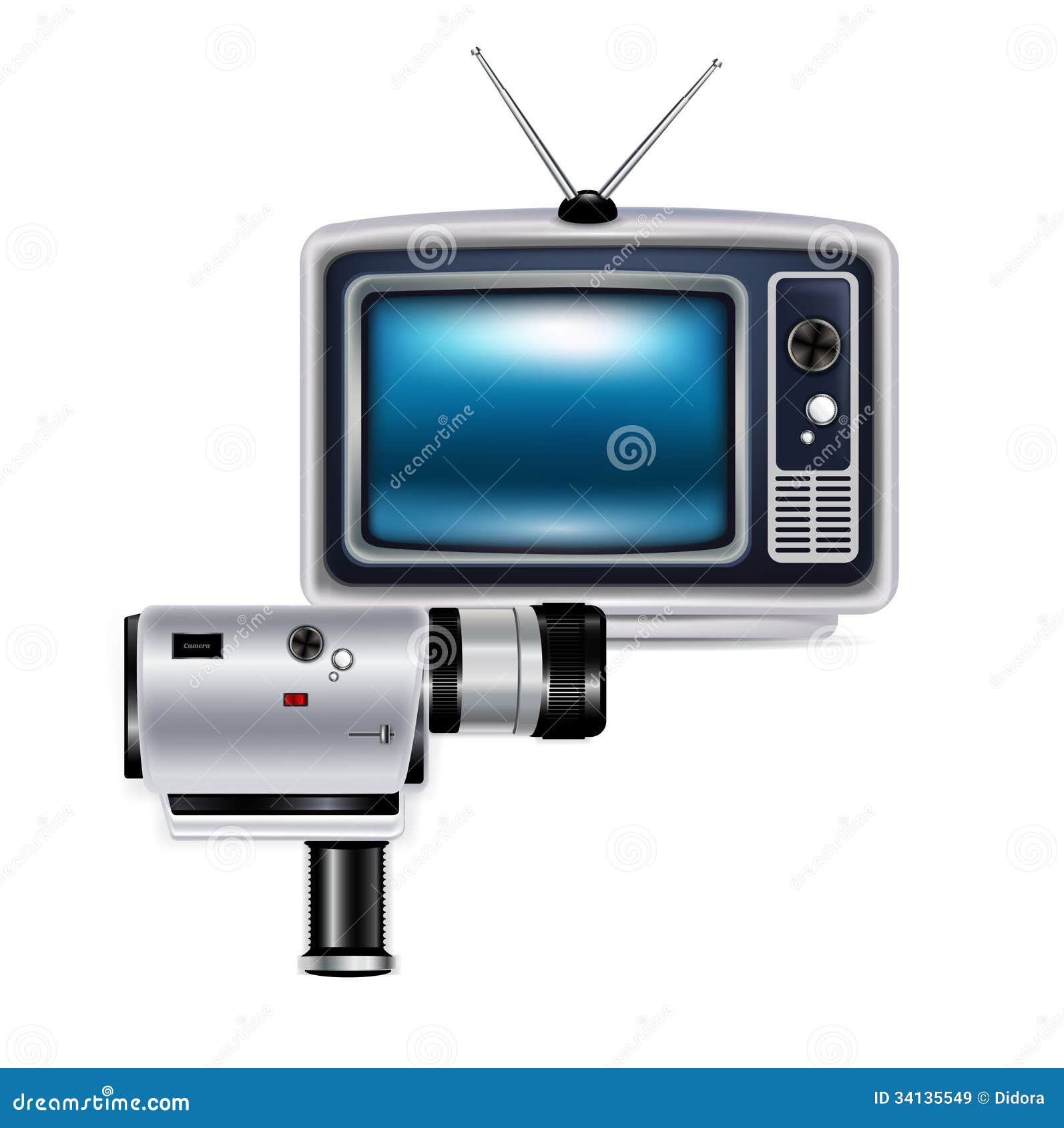Television and Recording Camera Isolated Stock Vector - Illustration of ...