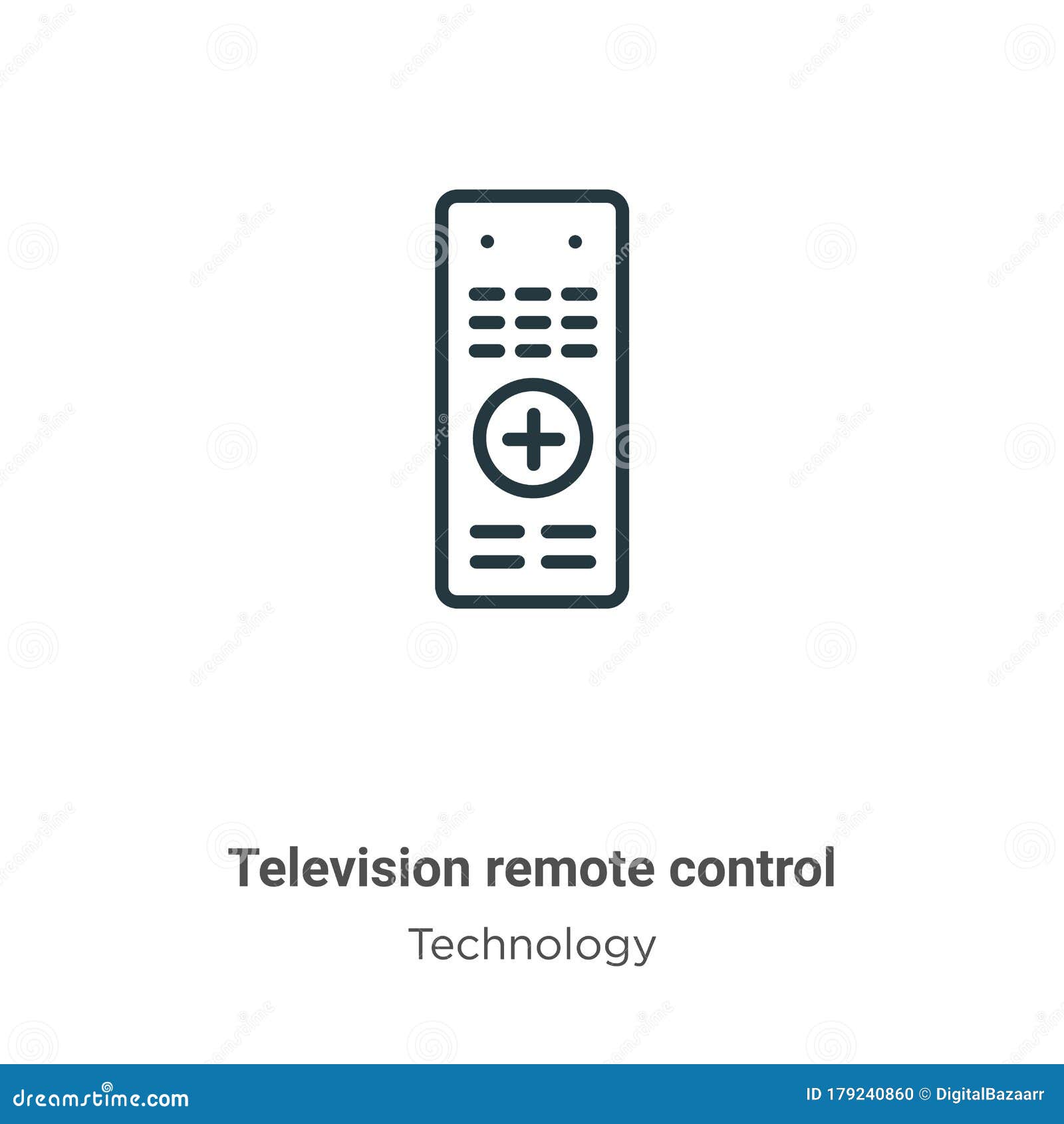 Television Remote Control Outline Vector Icon. Thin Line Black ...