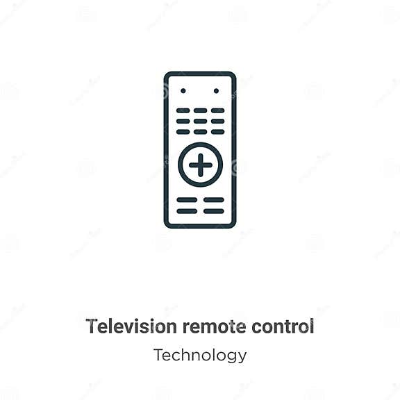 Television Remote Control Outline Vector Icon. Thin Line Black ...