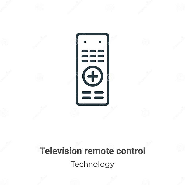 Television Remote Control Outline Vector Icon. Thin Line Black ...