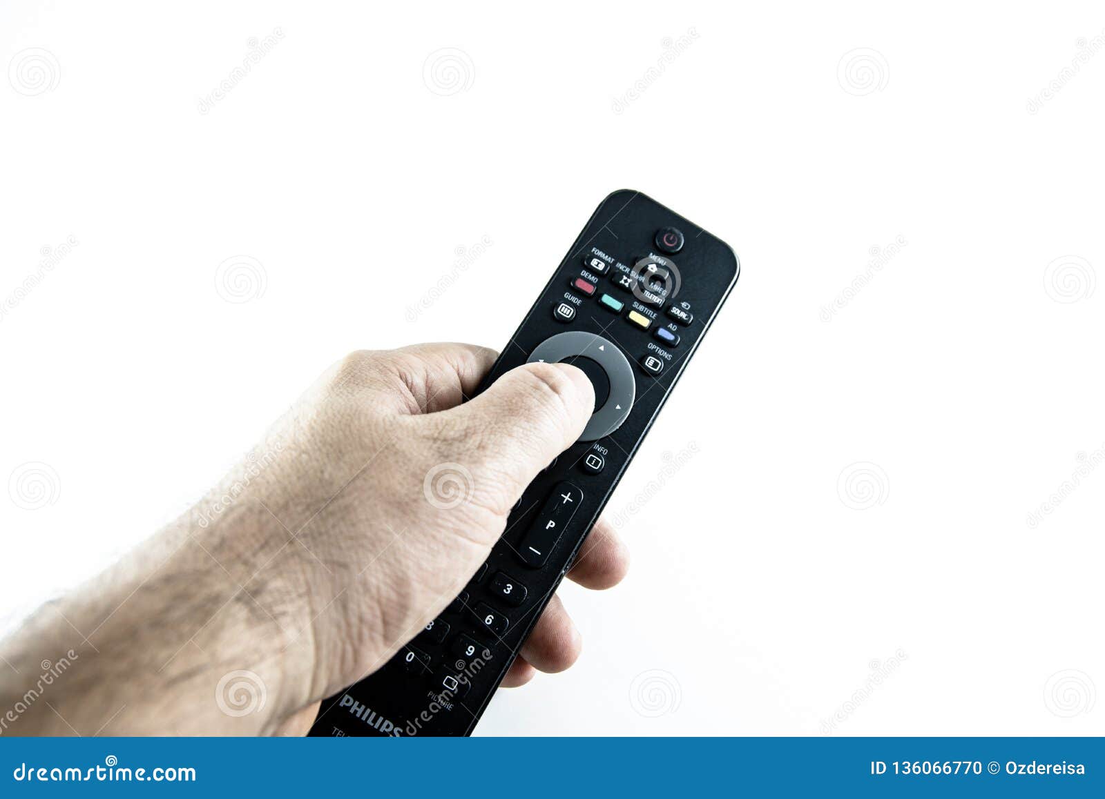 Television Remote Control on White Background Stock Photo - Image of ...