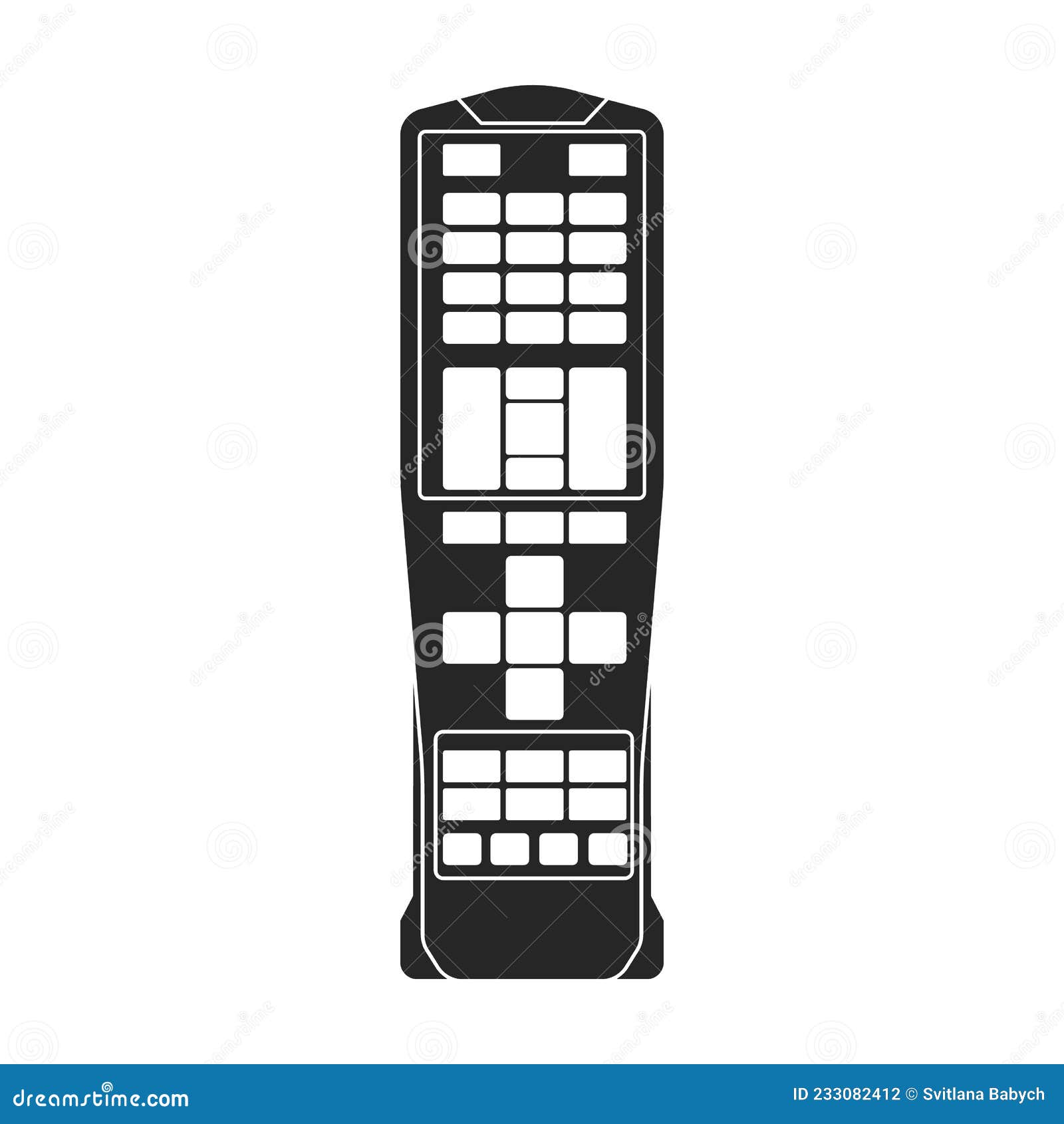 Television Remote Vector Icon. Black Vector Icon Isolated on White ...