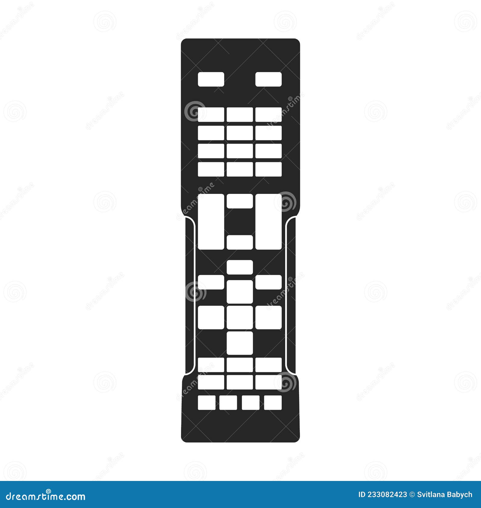 Television Remote Vector Icon. Black Vector Icon Isolated on White ...