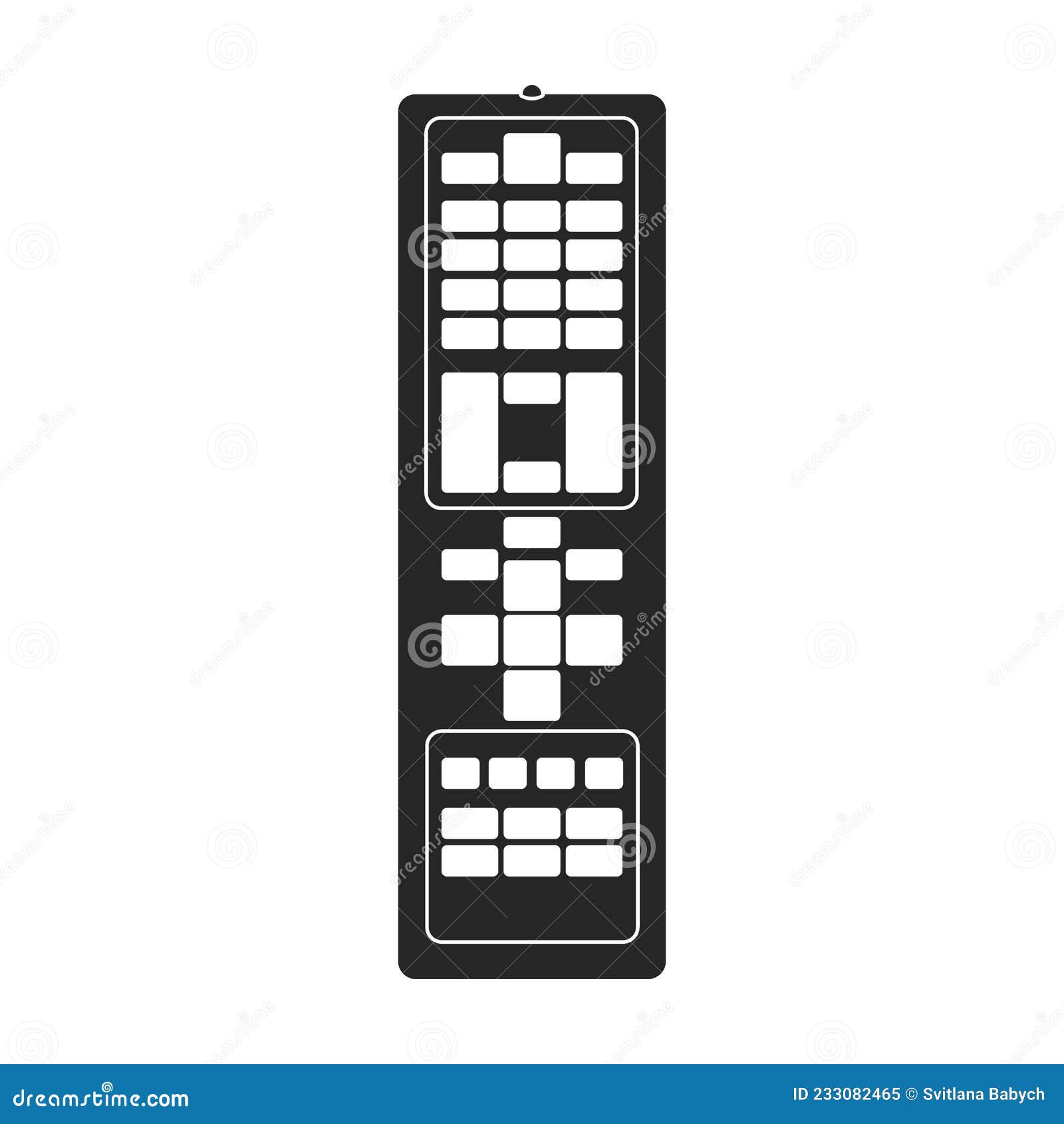Television Remote Vector Icon. Black Vector Icon Isolated on White ...