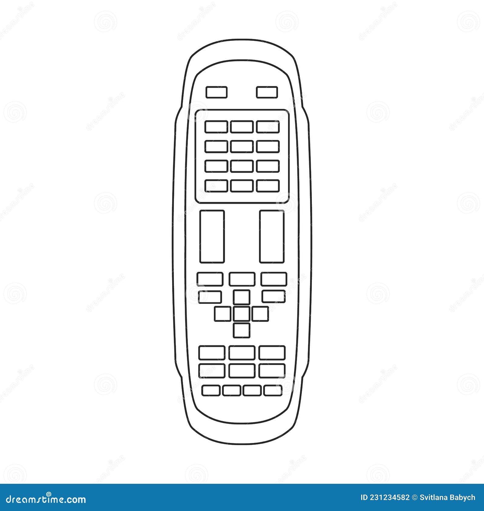 Television Remote Vector Icon. Outline Vector Icon Isolated on White ...