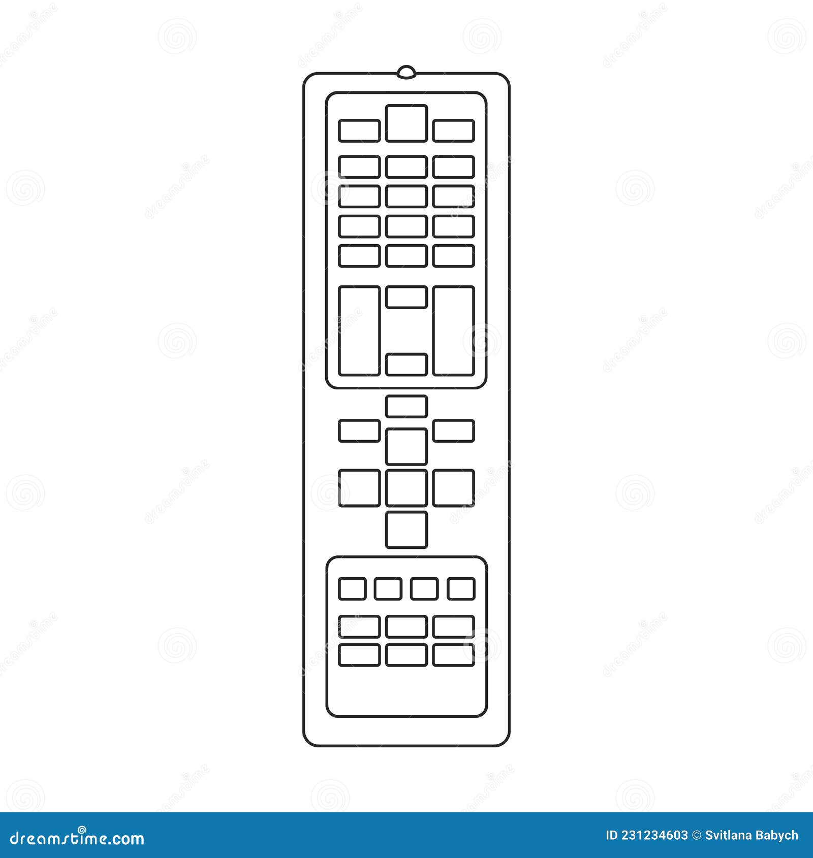 Television Remote Vector Icon. Outline Vector Icon Isolated on White ...