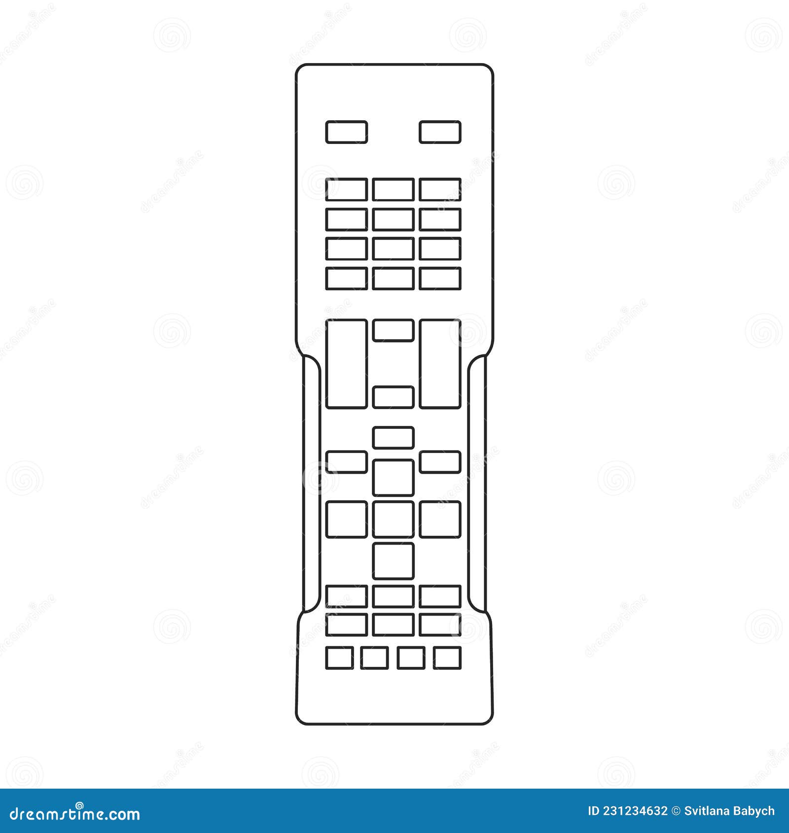 Television Remote Vector Icon. Outline Vector Icon Isolated on White ...