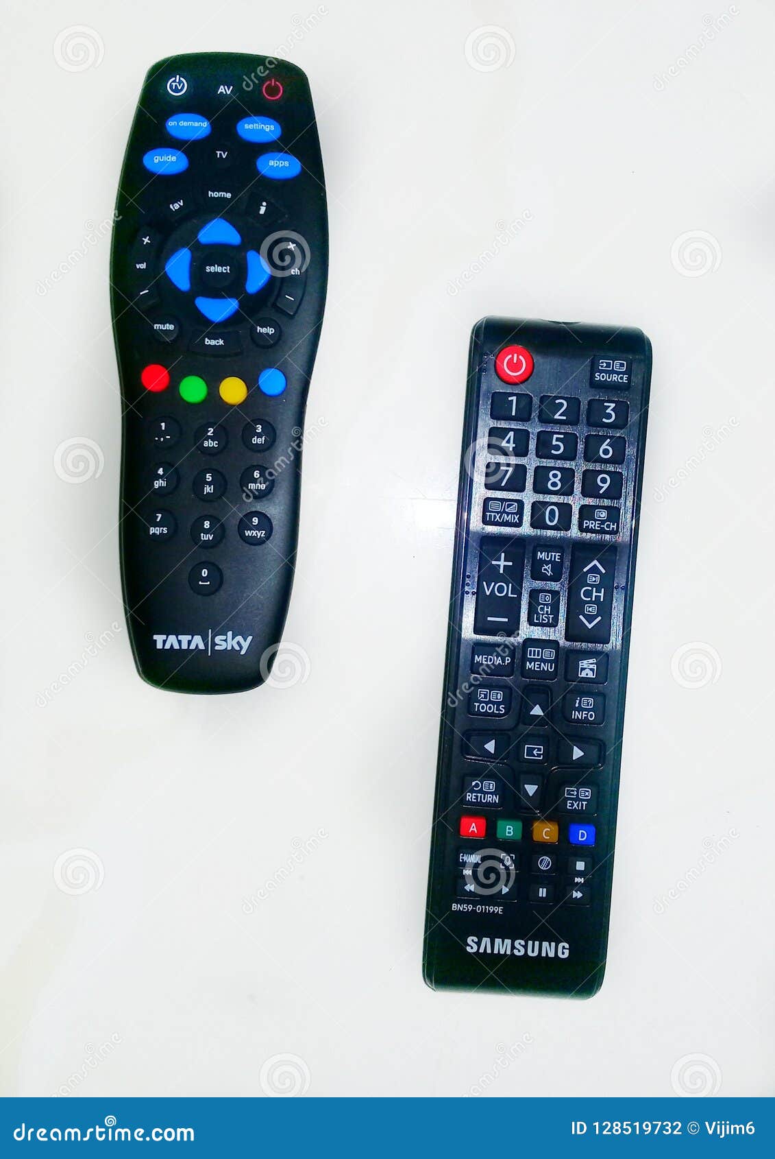 Advance Features of Television Remote on White Background Editorial ...