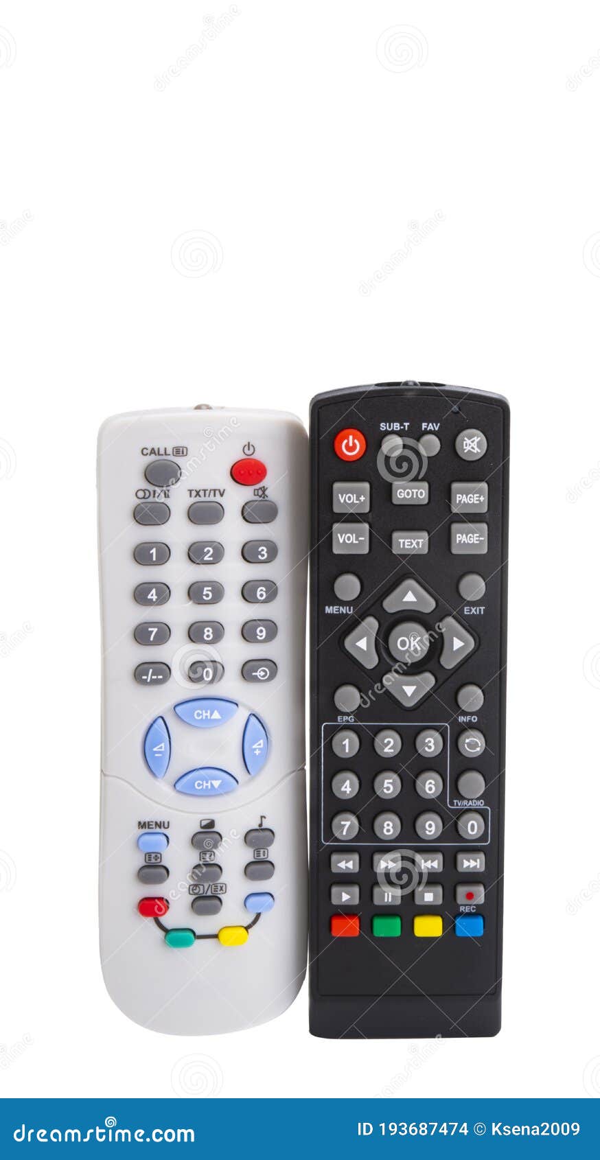 Television Remotes Isolated Stock Photo - Image of technology, media ...