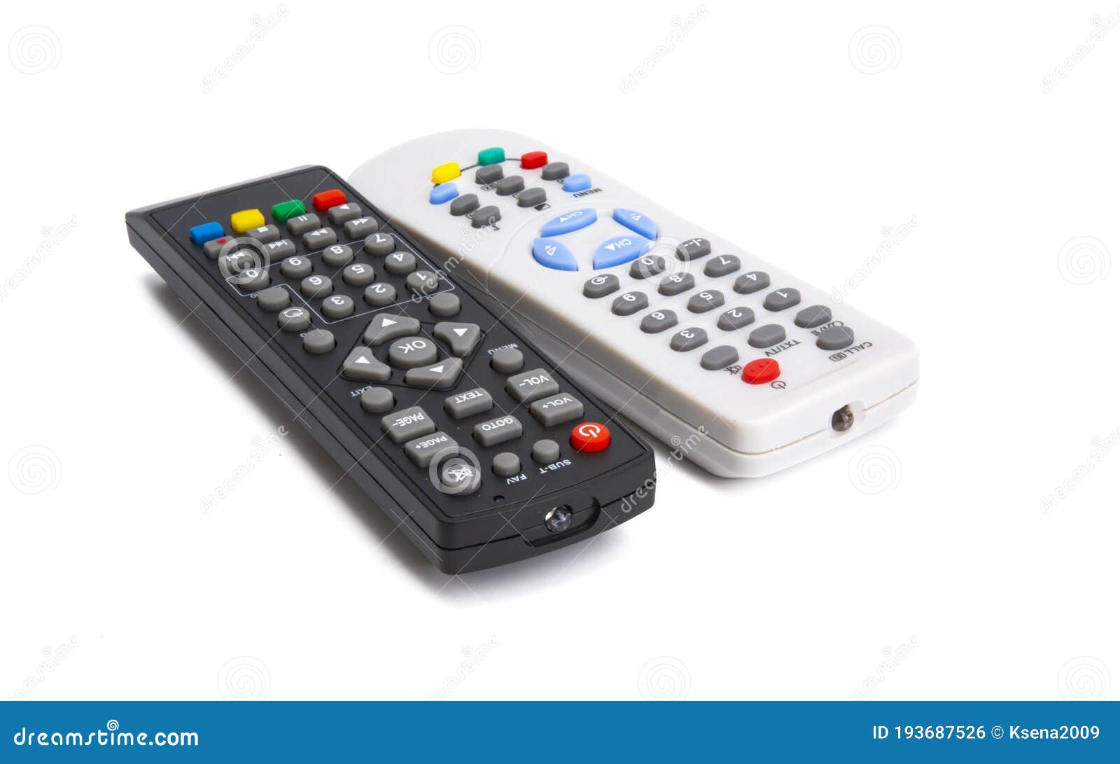 Television Remotes Isolated Stock Photo - Image of isolated, remote ...