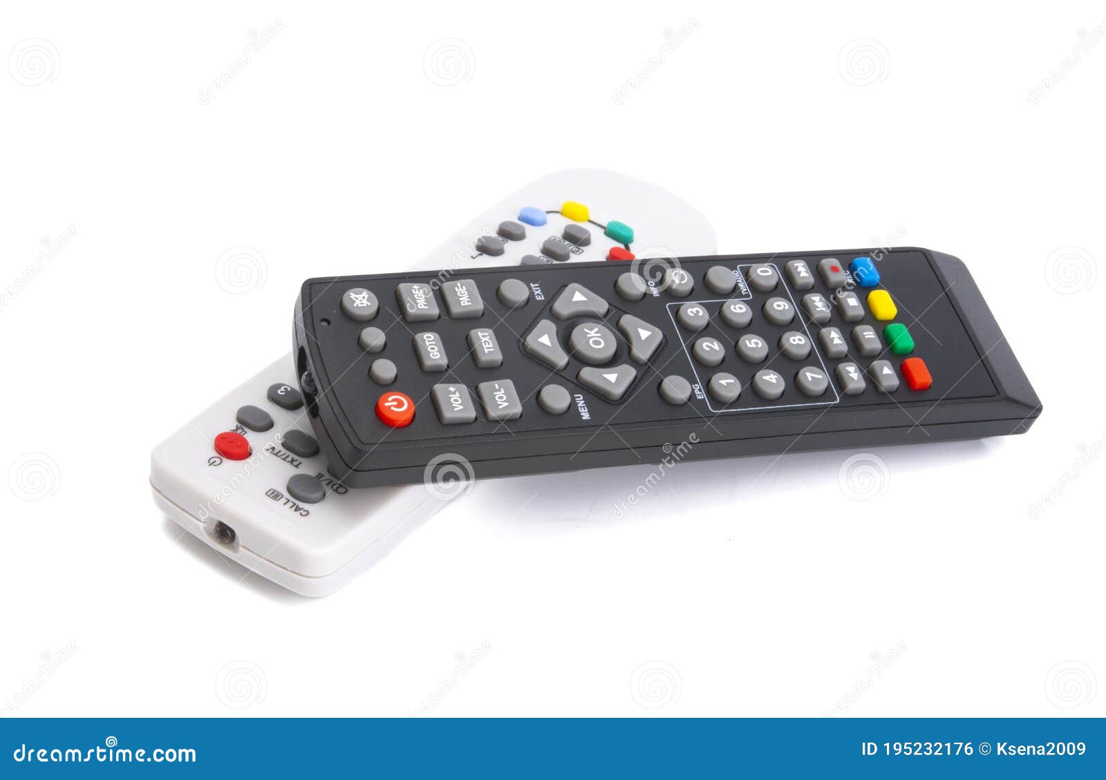 Television Remotes Isolated Stock Photo - Image of program, equipment ...