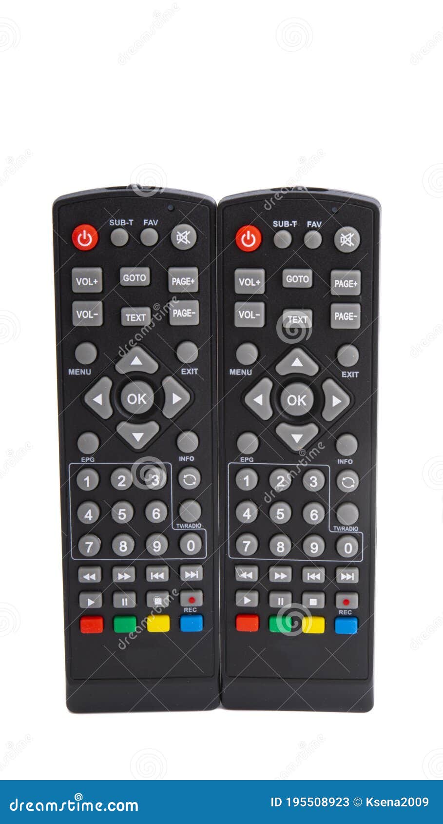 Television Remotes Isolated Stock Image - Image of media, equipment ...