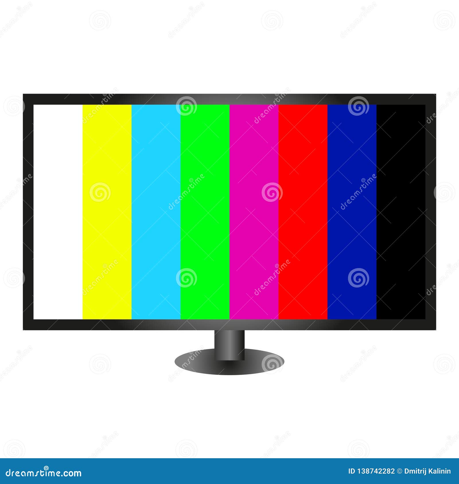 Television Set with a Grid on a White Background. Illustration of the ...