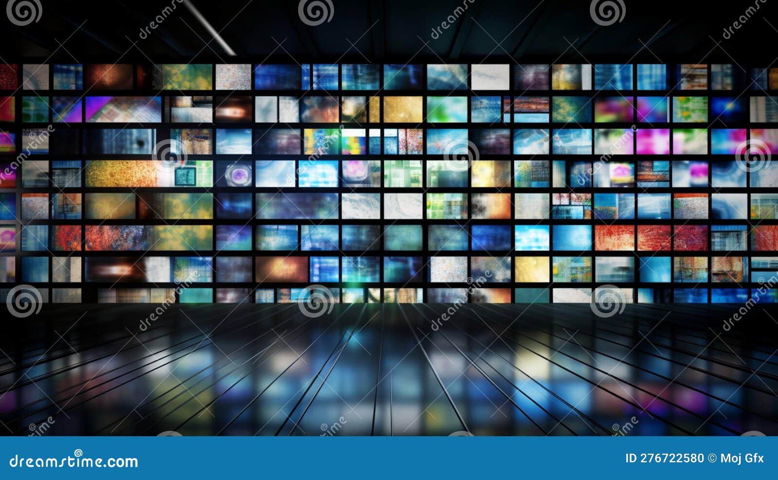 Television Streaming, Multimedia Wall Concept Stock Illustration ...