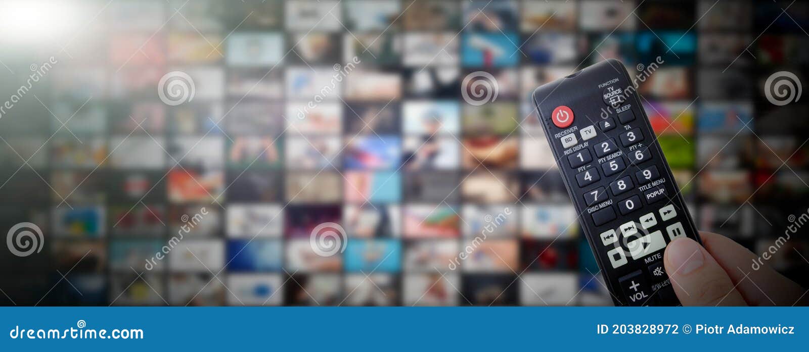 Television Streaming, Multimedia Wall Concept Stock Photo - Image of ...