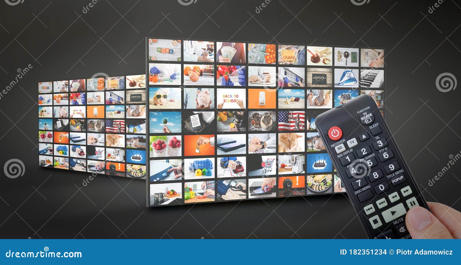 Television Streaming, TV Multimedia Panel Stock Photo - Image of ...