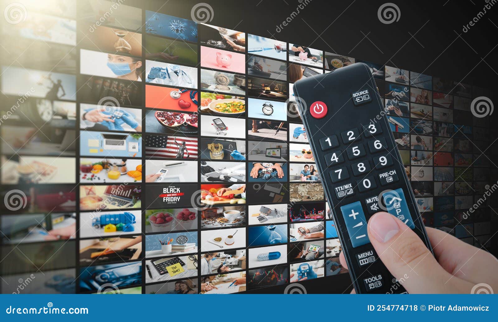 Television Streaming Video, Multimedia Wall Stock Photo - Image of data ...