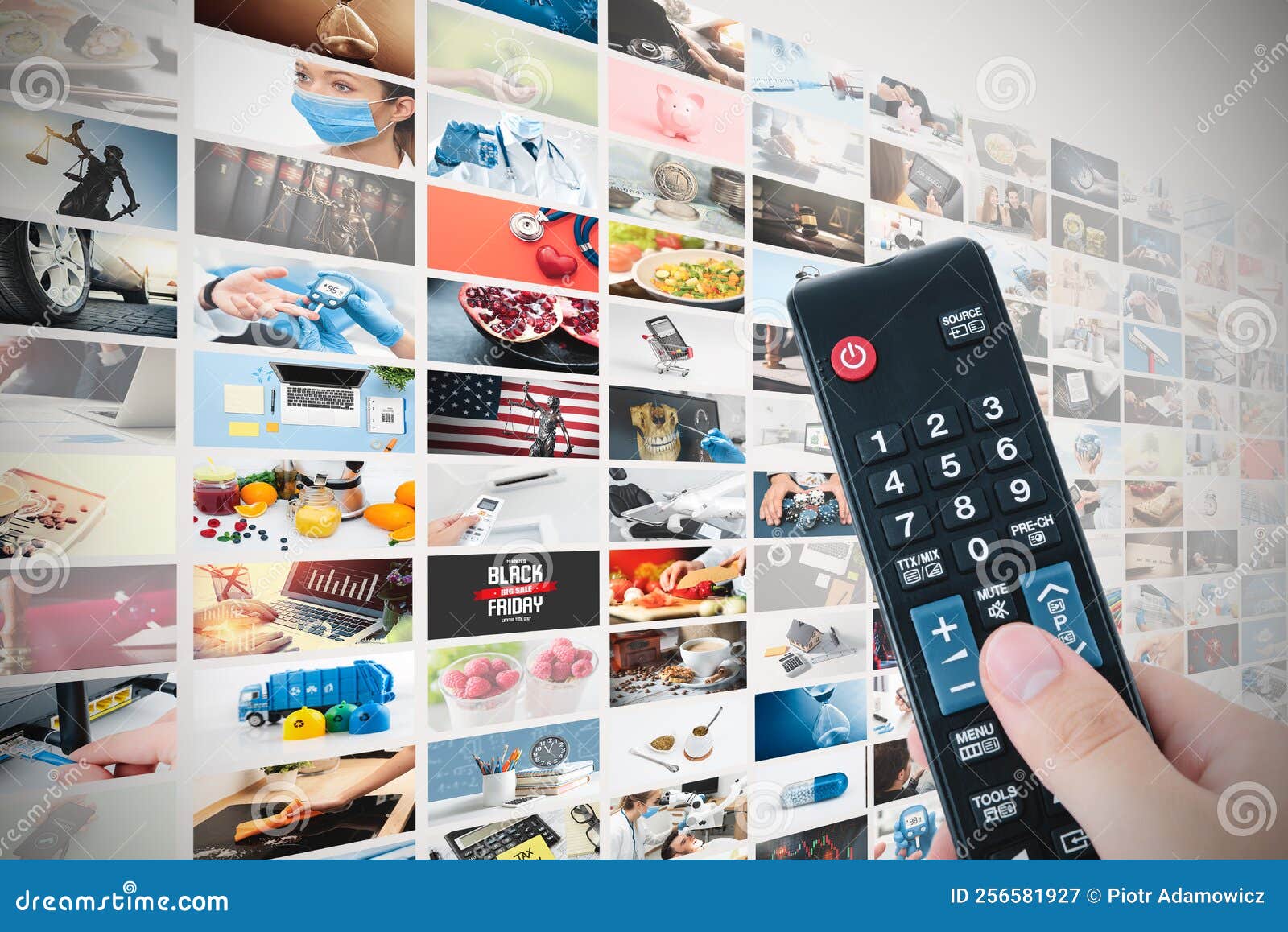 Television Streaming Video, Multimedia Wall Stock Illustration ...