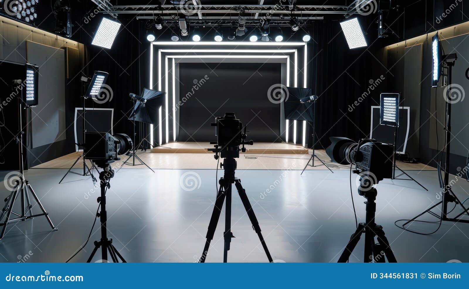 A Television Studio Setup for a Live TV Interview Broadcast Stock ...