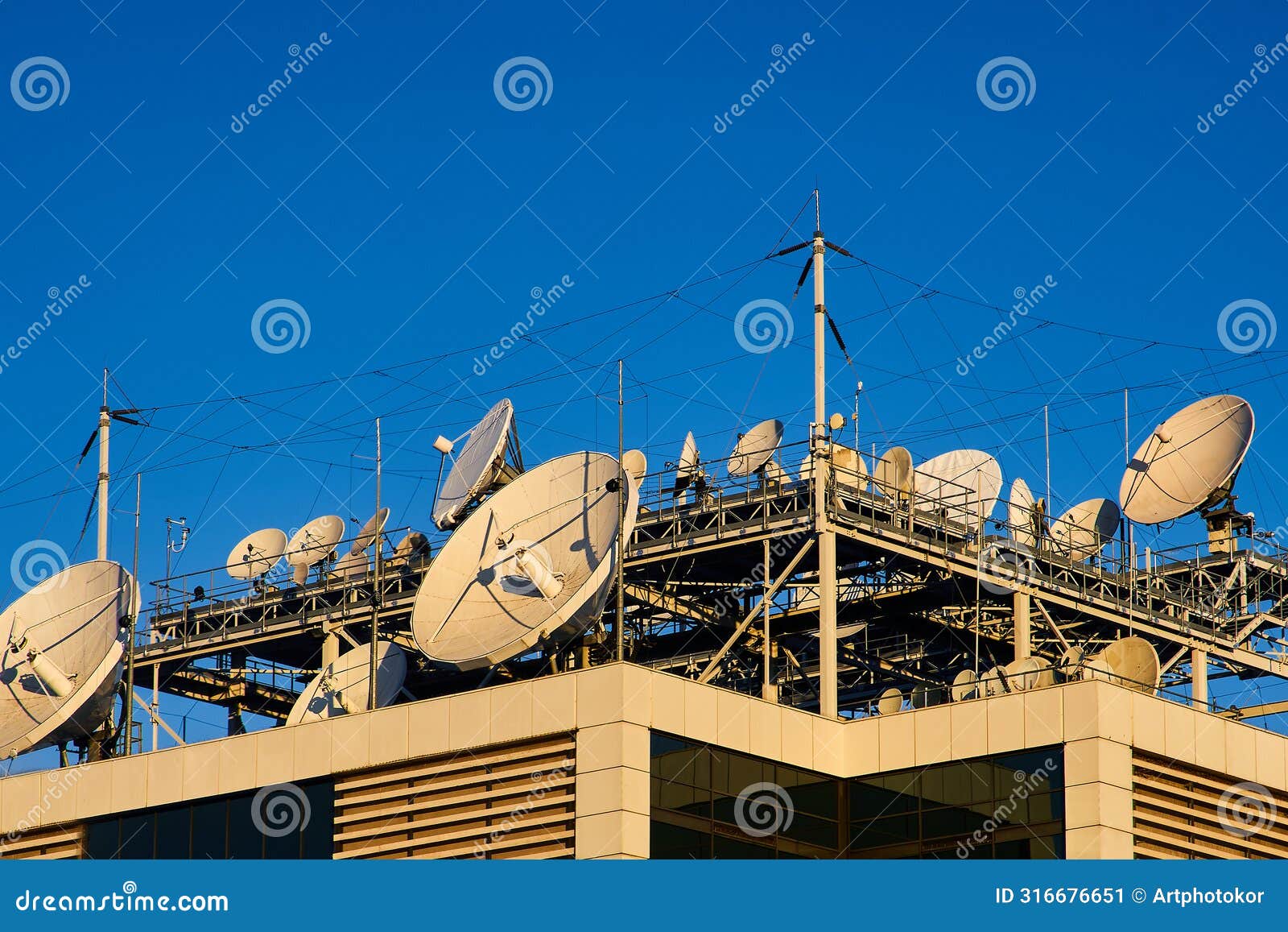 Television Systems on the Roof of the Building. Information ...