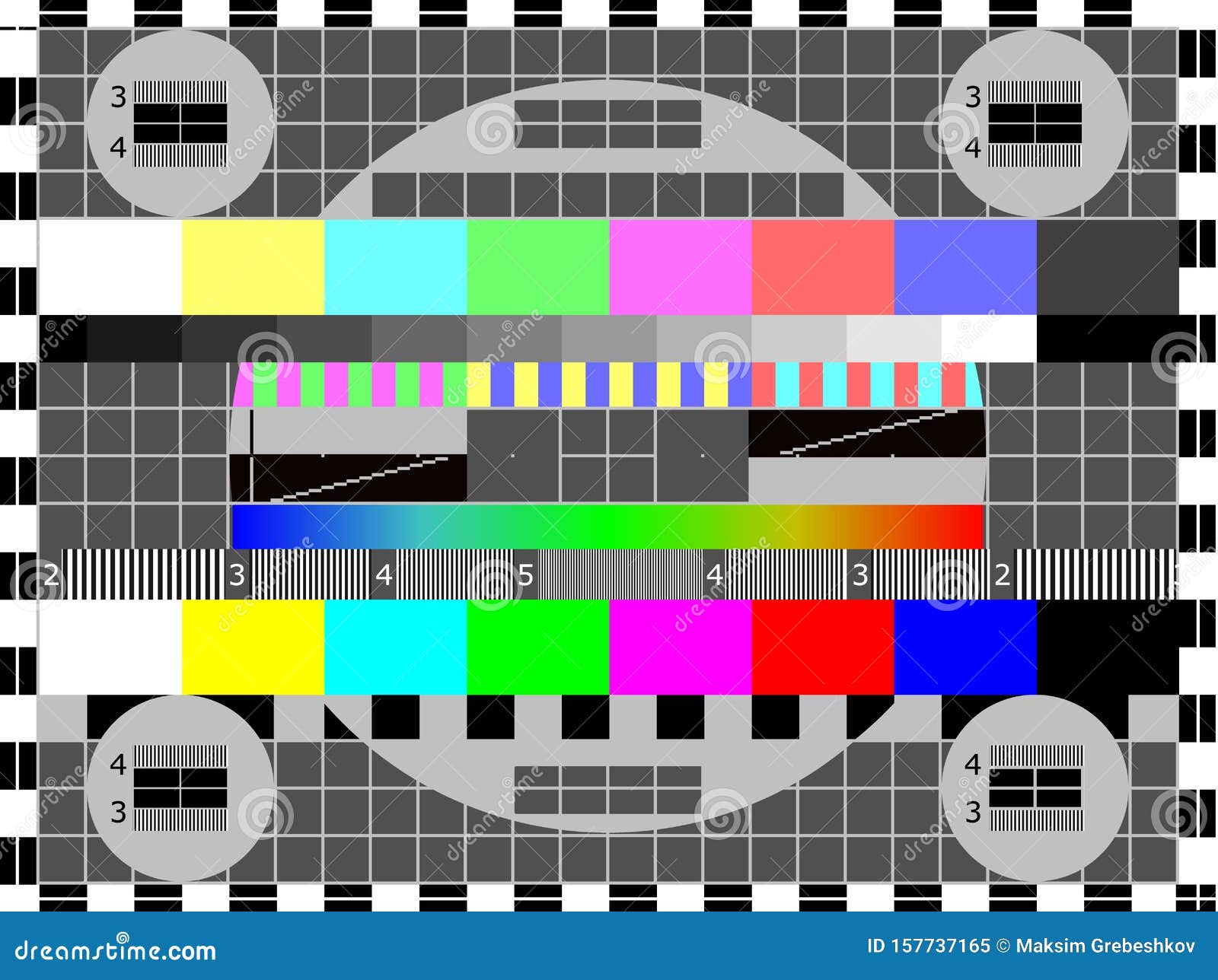 Television Test Card or Pattern Stock Illustration - Illustration of ...