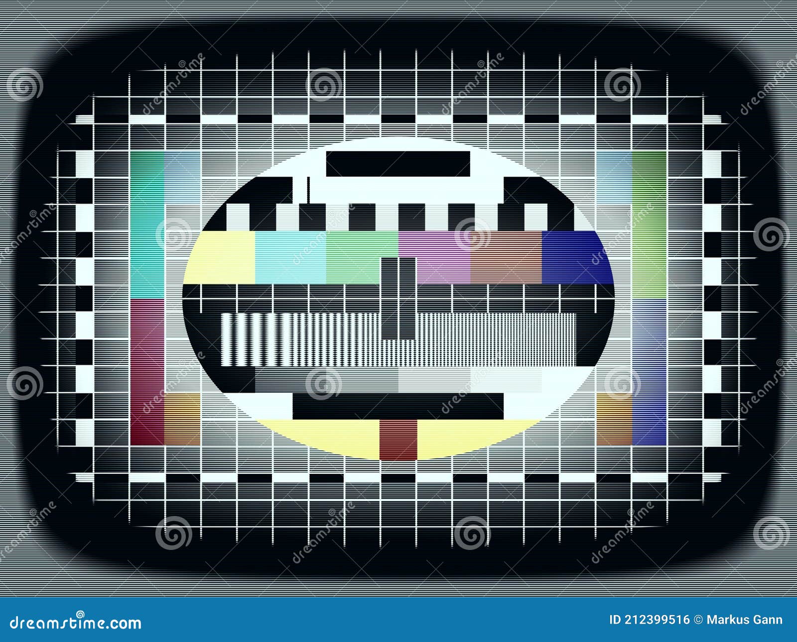 Television Test Picture with Scan Lines Stock Illustration ...