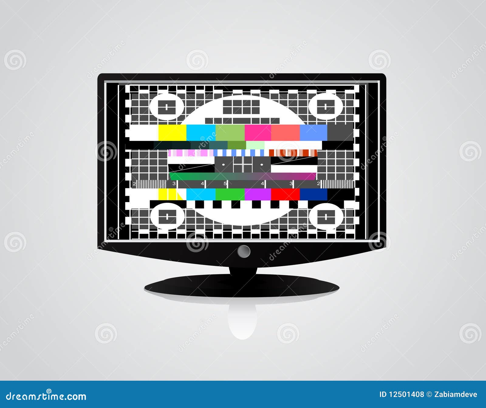 Old Tv Test Screen. Retro No Channel Signal Screensaver Cartoon Vector ...