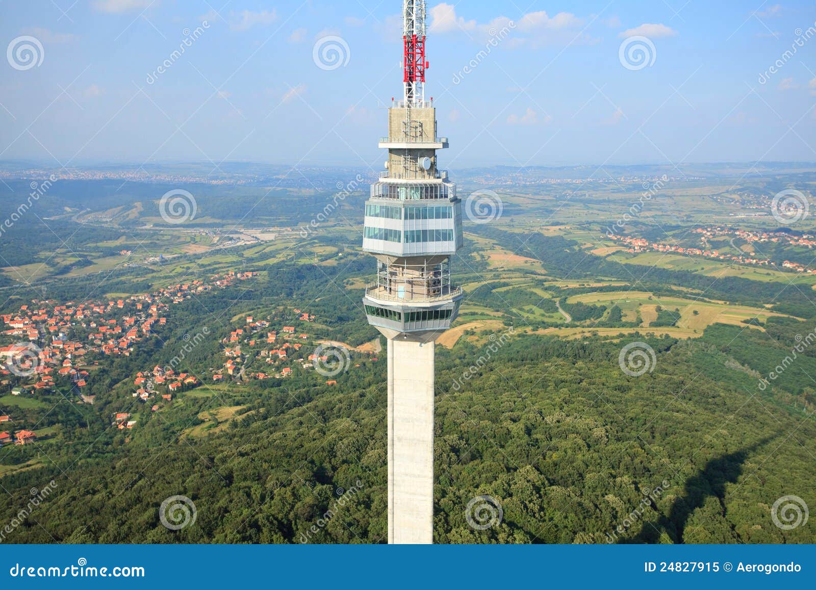 Television Tower Aerial View Stock Image - Image of television, green ...