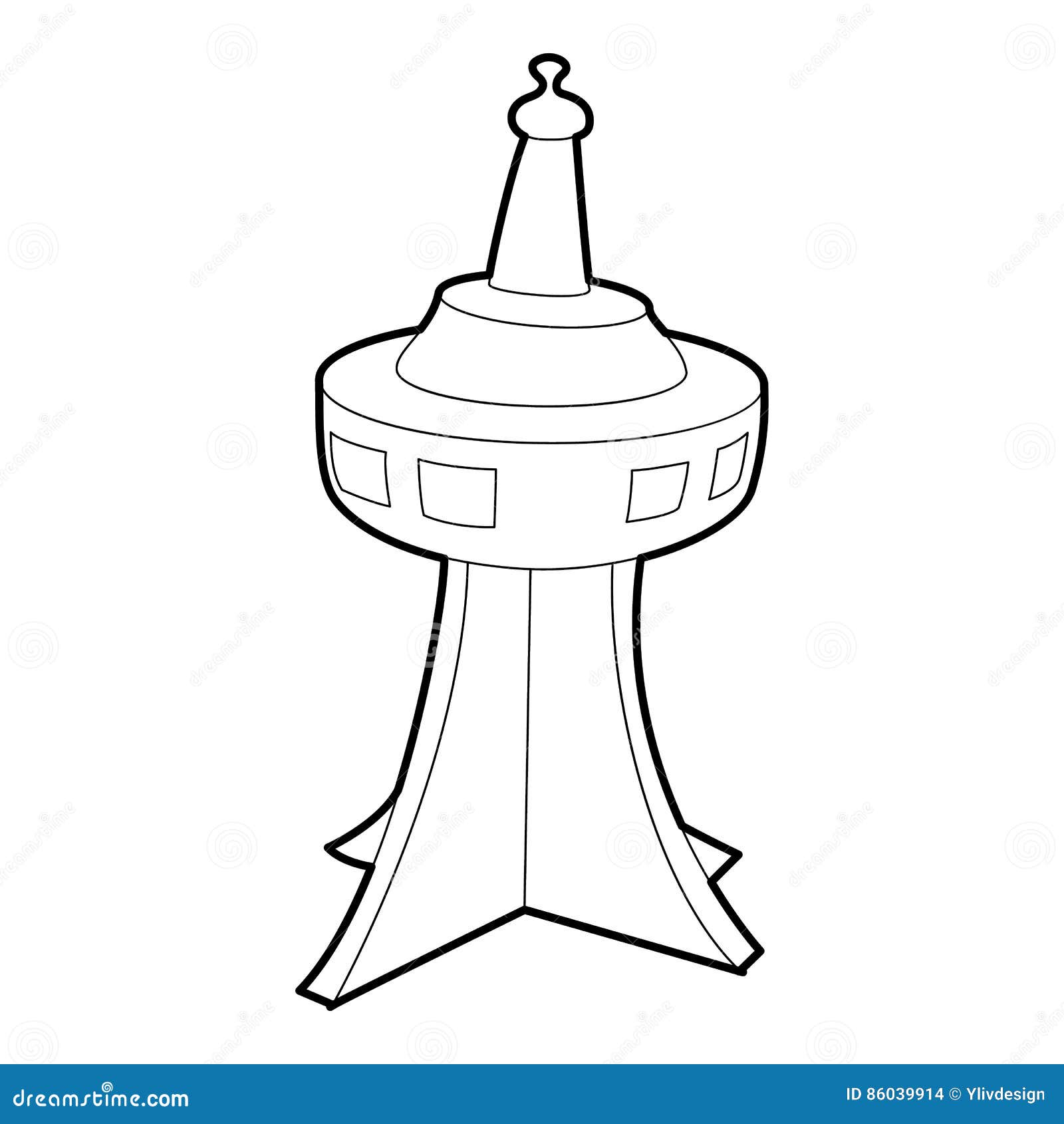 Television Tower Icon, Outline Style Stock Vector - Illustration of ...