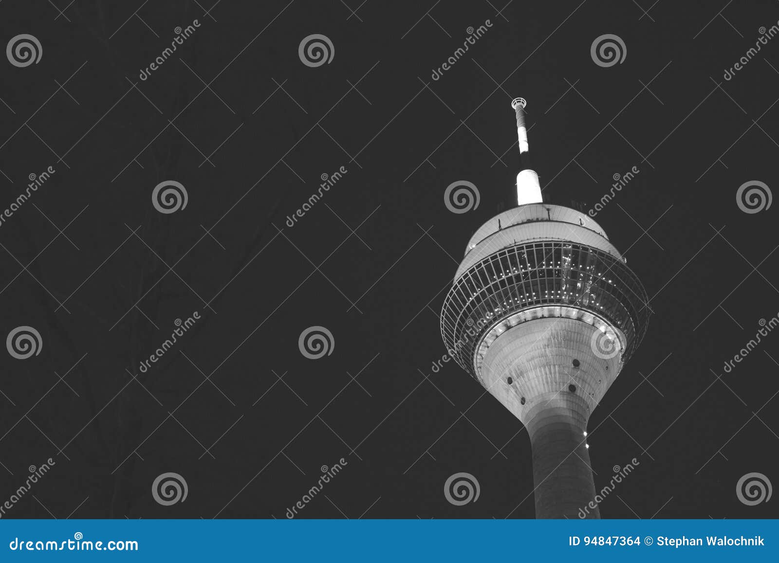 Television tower at night stock photo. Image of television - 94847364
